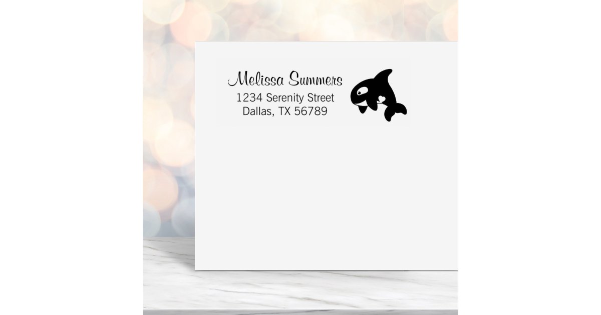 Orca Whale Address Self-inking Stamp | Zazzle