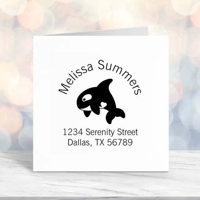 Orca Whale Arch Address Self-inking Stamp | Zazzle