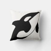 Orca Whale Black and White Square Pillow | Zazzle