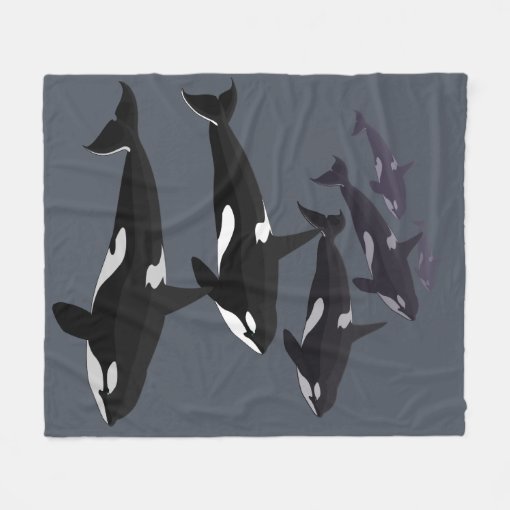 Orca Whale Blanket Killer Whale Fleece Blankets | Zazzle