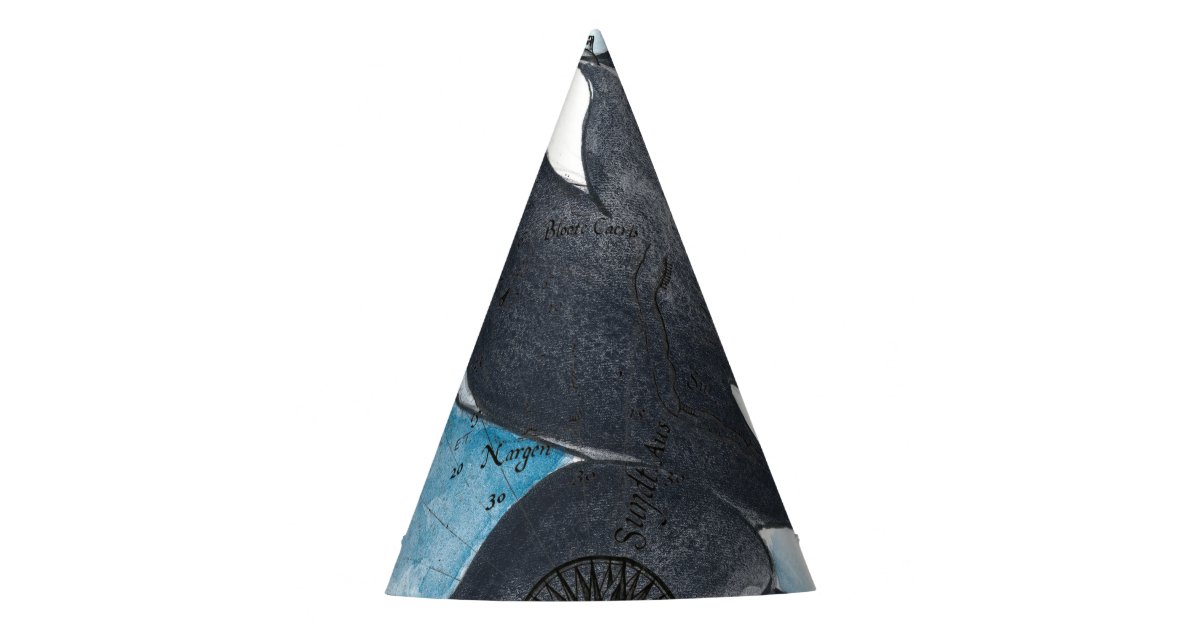 Orca Whale Blue Watercolor Nautical Map Party Hat | Zazzle