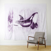 Orca Whale breaching Ultra Violet Tapestry | Zazzle