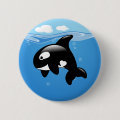 Orca Whale in Ocean Pinback Button | Zazzle