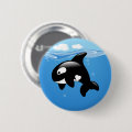 Orca Whale in Ocean Pinback Button | Zazzle