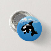 Orca Whale in Ocean Pinback Button | Zazzle