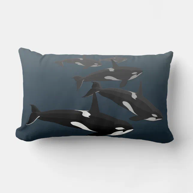 Orca Whale Pillow Killer Whale Art Throw Pillows | Zazzle