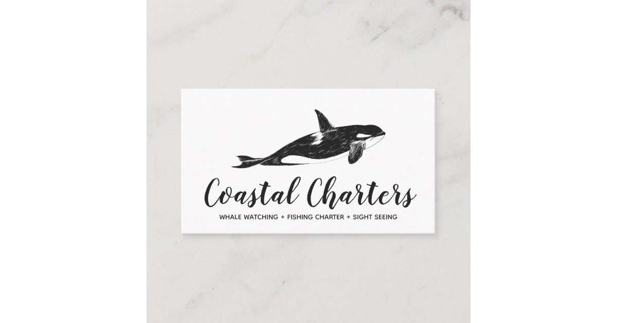 Orca Whale Sketch Business Card | Zazzle