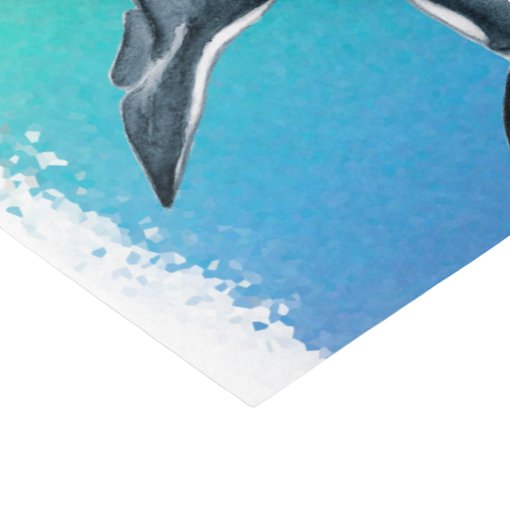 Orca Whale Teal crystal Tissue Paper | Zazzle