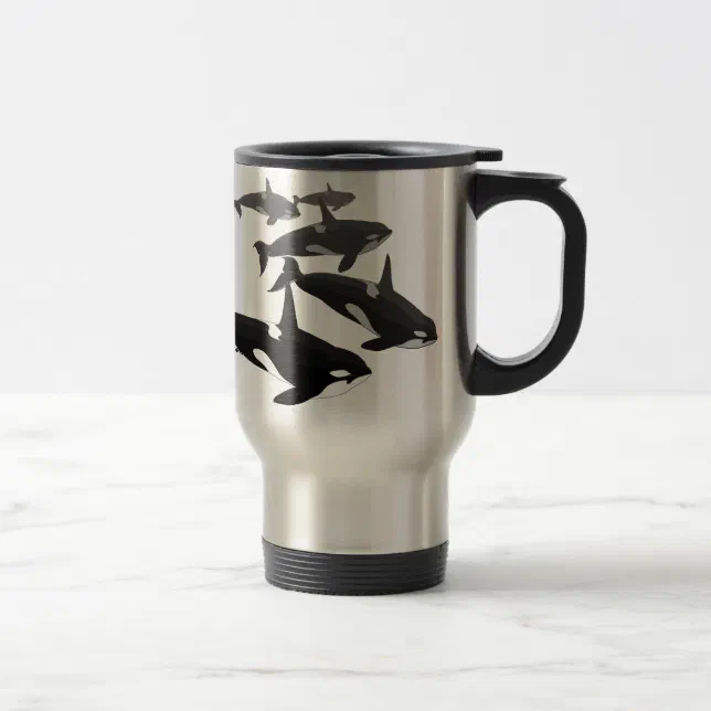Orca Whale Travel Mug Personalize Killer Whale Mug | Zazzle