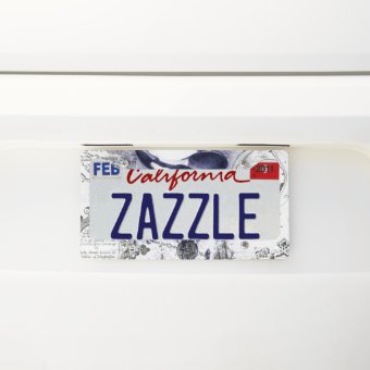 Orca Whale Vintage Map Blue License Plate Frame | Zazzle