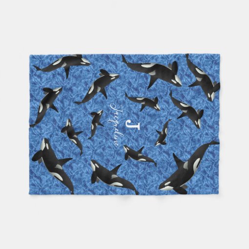Orca Wild Killer Whale Pod | Personalized Fleece Blanket | Zazzle