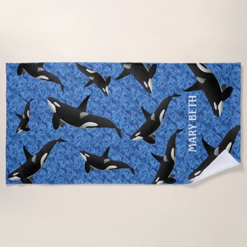 Orca Wild | Personalized Killer Whale Beach Towel | Zazzle