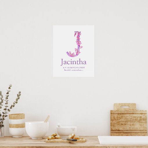 Orchid Letter J Jacintha custom name meaning Poster | Zazzle