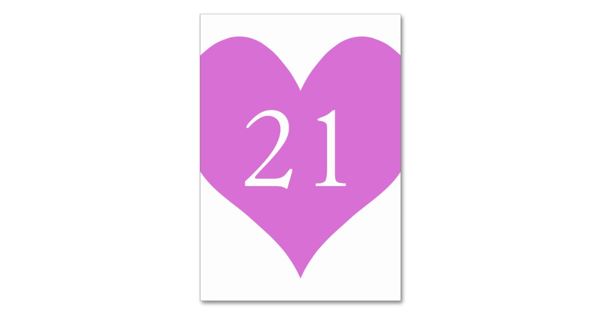 Orchid Numbered Heart Table Number | Zazzle