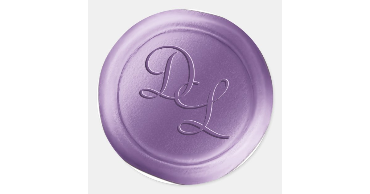 Orchid Purple 2 Letter Monogram Wax Seal Stickers | Zazzle
