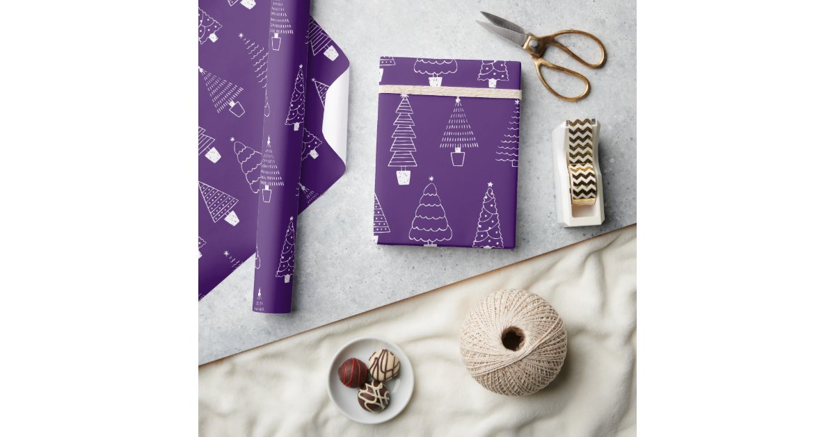 Orchid Purple Christmas Winter Wonderland Wrapping Paper | Zazzle