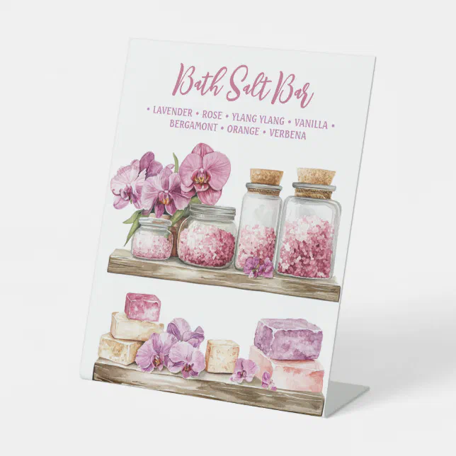 Orchid Spa Resort | Bath Salt Bar Pedestal Sign | Zazzle