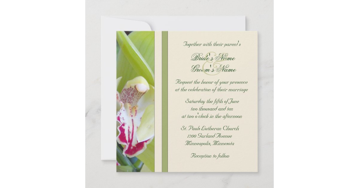 Orchid Wedding Invitation | Zazzle