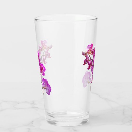 Orchids on Light Background Drinking Glass | Zazzle