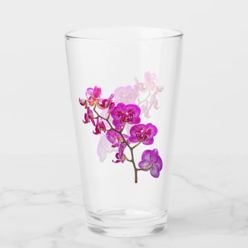 Orchids on Light Background Drinking Glass | Zazzle