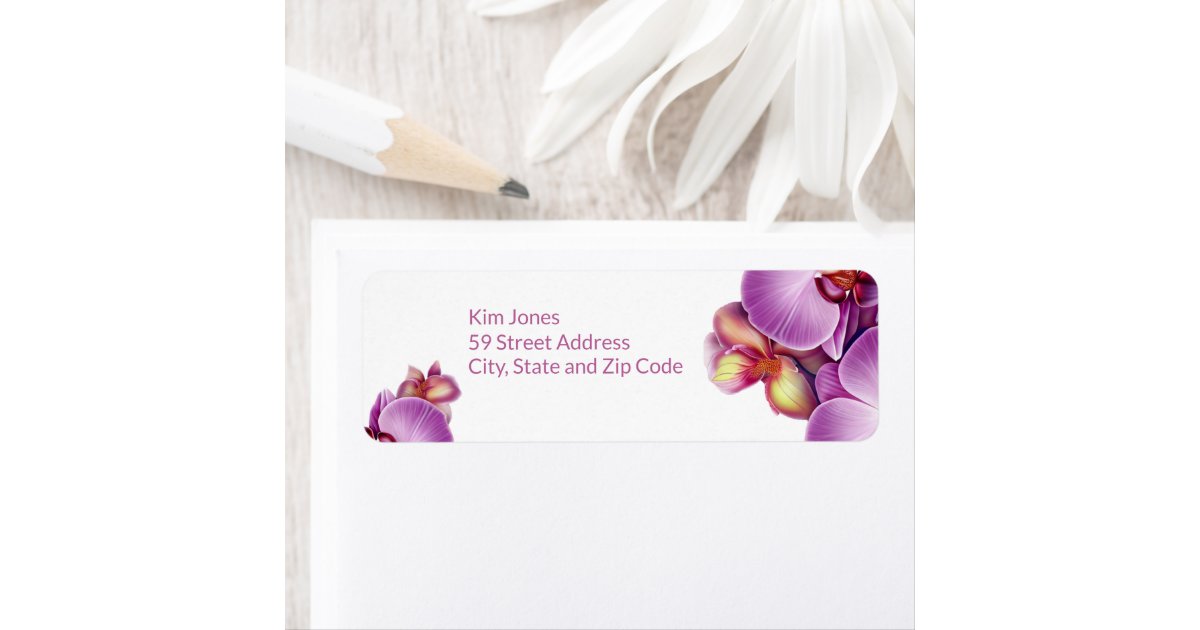 Orchids Return Address Label | Zazzle
