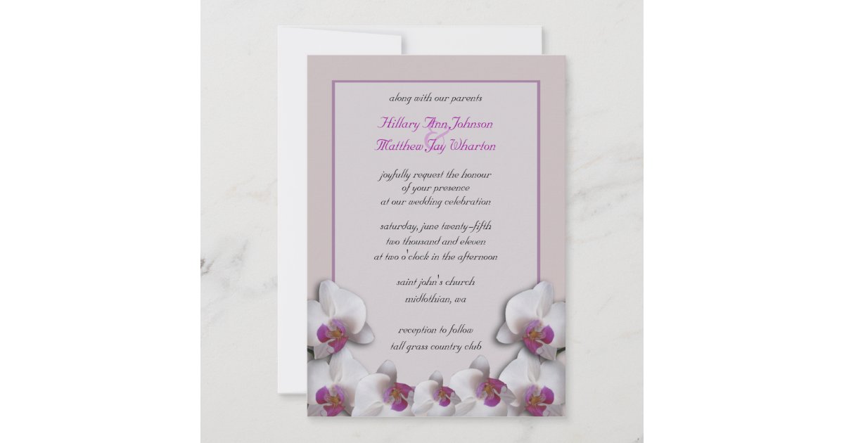 Orchids Wedding Invitation | Zazzle