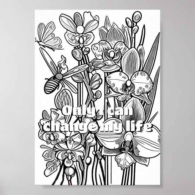 orchids coloring sheet