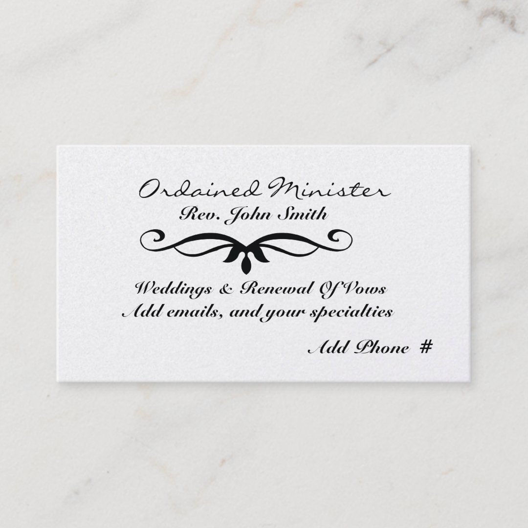 Ordained Minister's Business Card | Zazzle