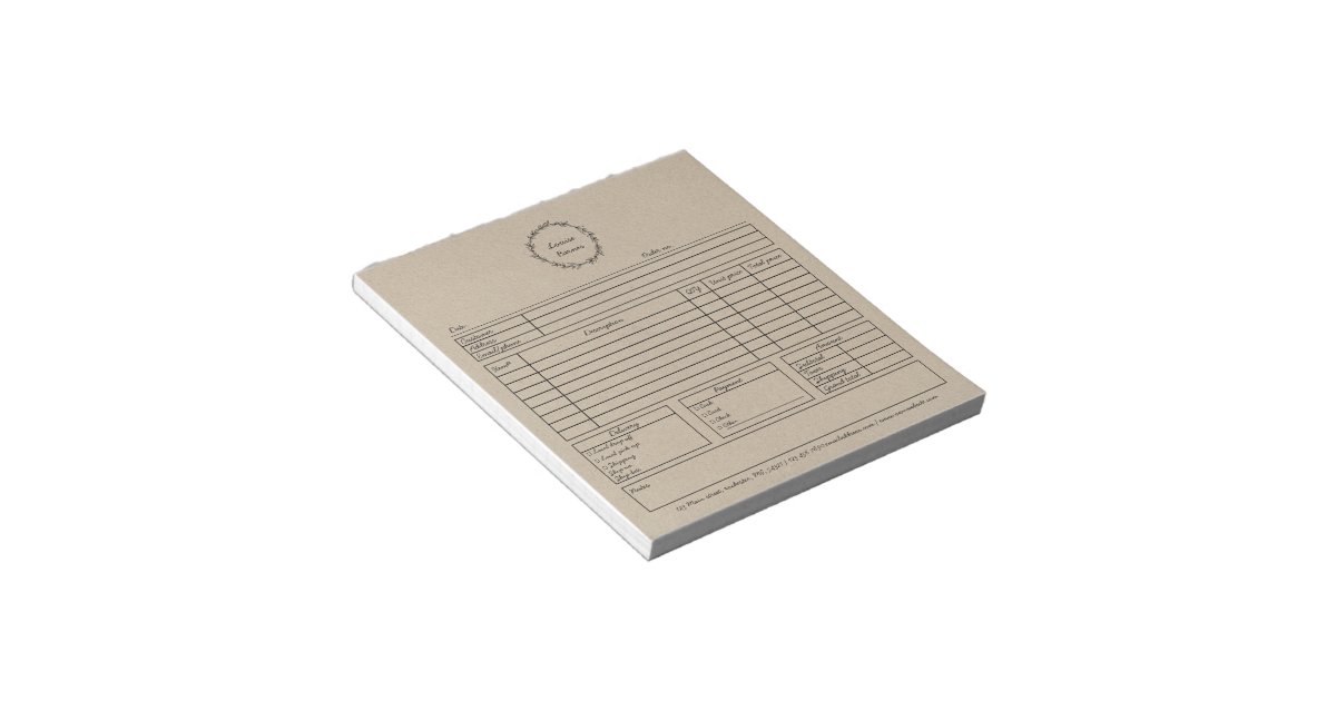 Order form rustic notepad | Zazzle