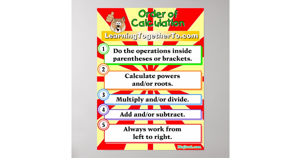 Order of Calculation Poster | Zazzle