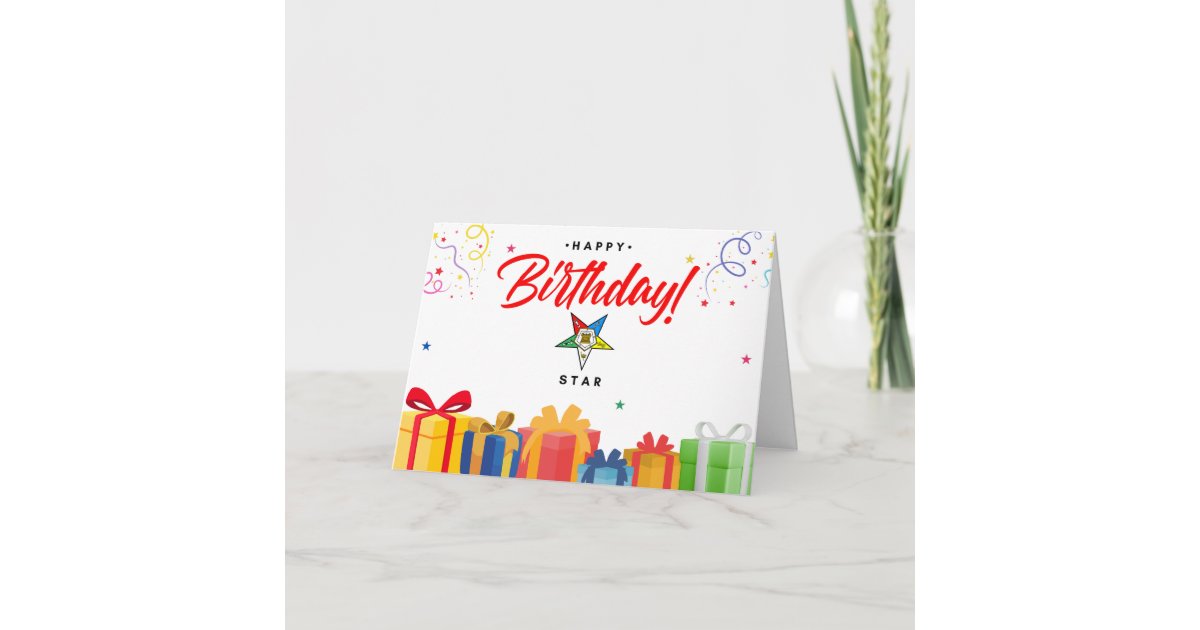 Order of Eastern Star Birthday Card for OES bday | Zazzle