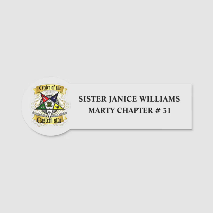 Order of Eastern Star Name Tag | Zazzle