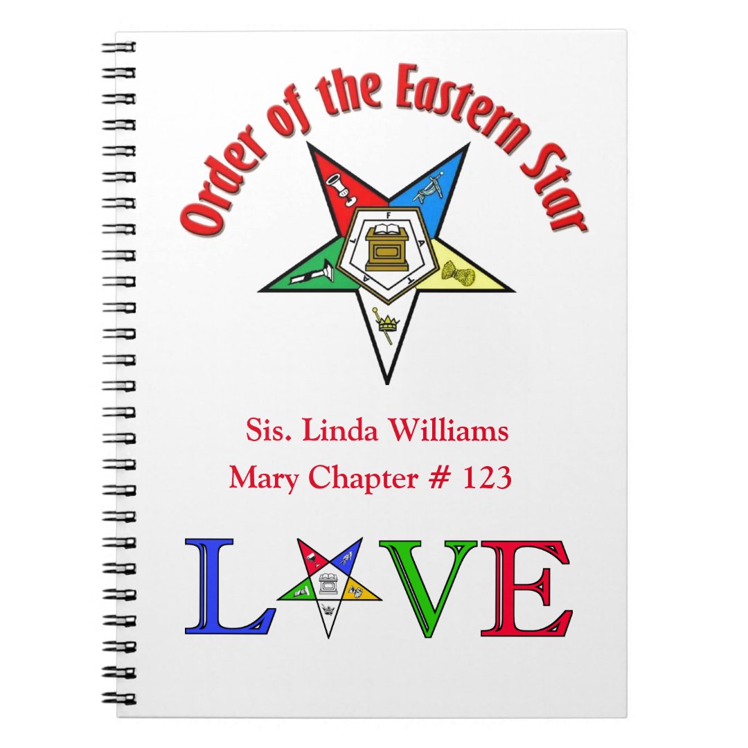 Order of eastern Star Spiral Notebook | Zazzle