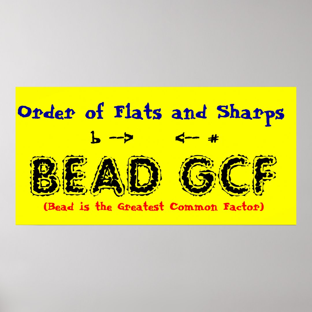 Order of Flats and Sharps Poster | Zazzle