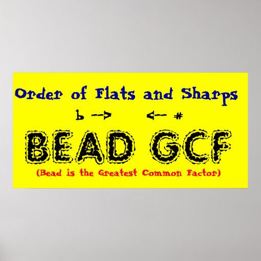 Order of Flats and Sharps Poster | Zazzle