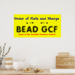 Order of Flats and Sharps Poster | Zazzle