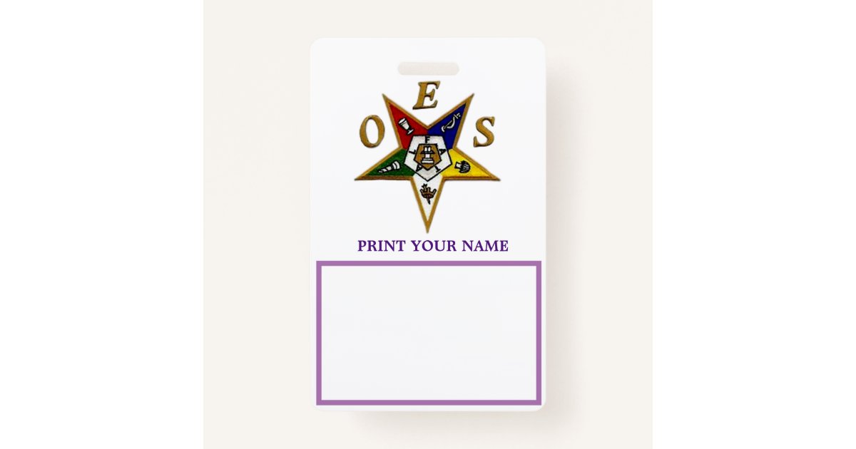 ORDER of the EASTERN STAR Badge | Zazzle