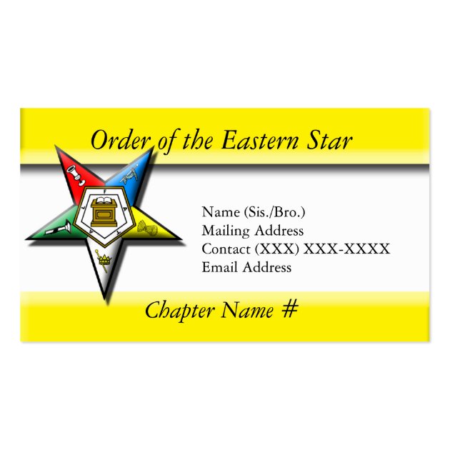 Order of the Eastern Star Business Card