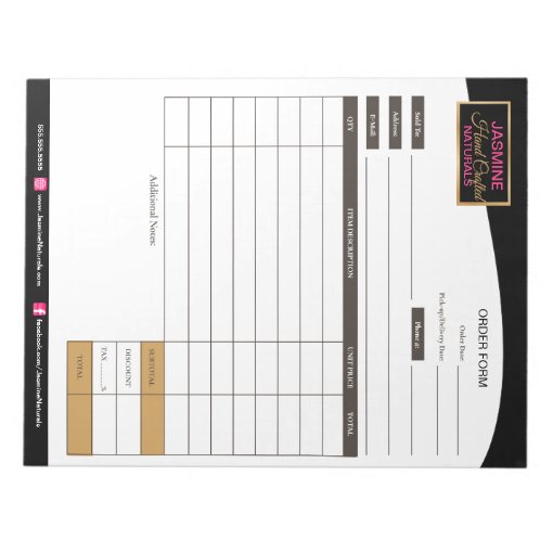 Order Request Receipt Form Notepad | Zazzle