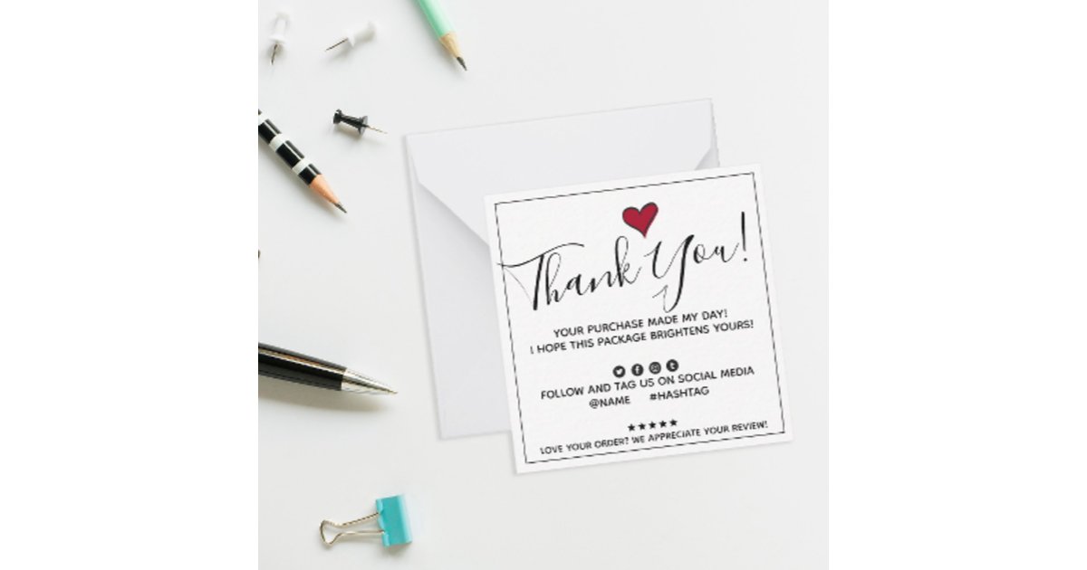 Order Thank You Note Card | Zazzle