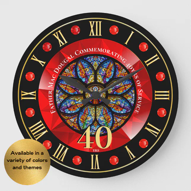 Ordination Anniversary Personalized Priest 40th Large Clock | Zazzle