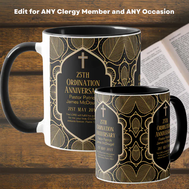 Ordination Anniversary Priest Pastor Deacon Clergy Mug | Zazzle