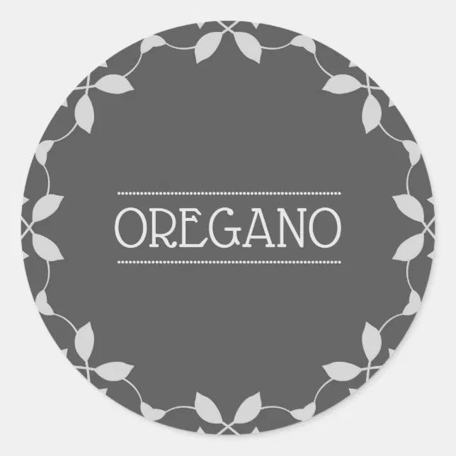 Oregano Spice Jar Sticker Label | Zazzle