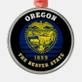 OREGON BEAVER STATE FLAG METAL ORNAMENT | Zazzle