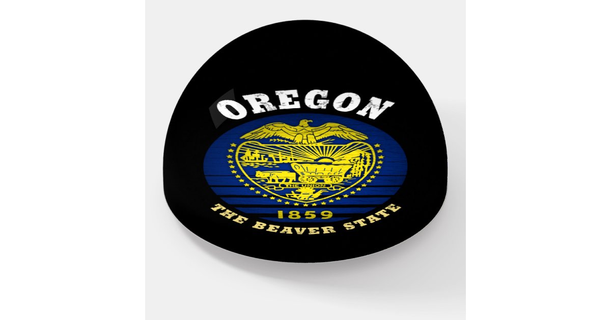 OREGON BEAVER STATE FLAG PAPERWEIGHT | Zazzle