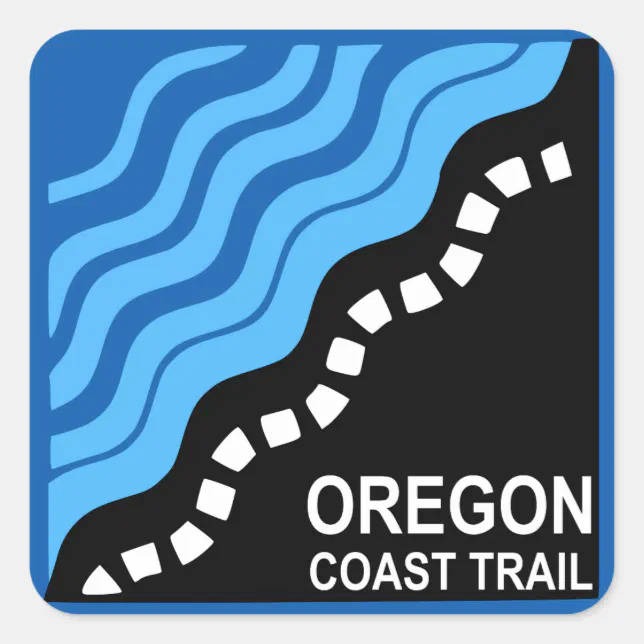Oregon Coast Trail Square Sticker | Zazzle