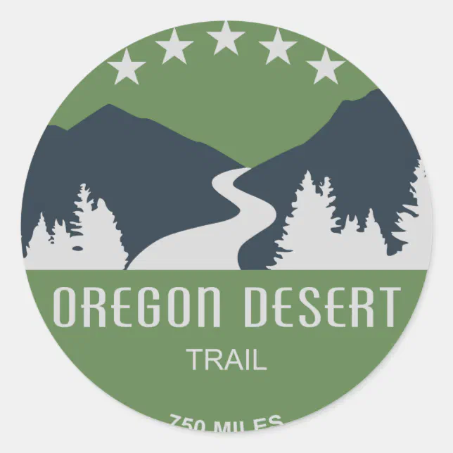 Oregon Desert Trail Classic Round Sticker | Zazzle
