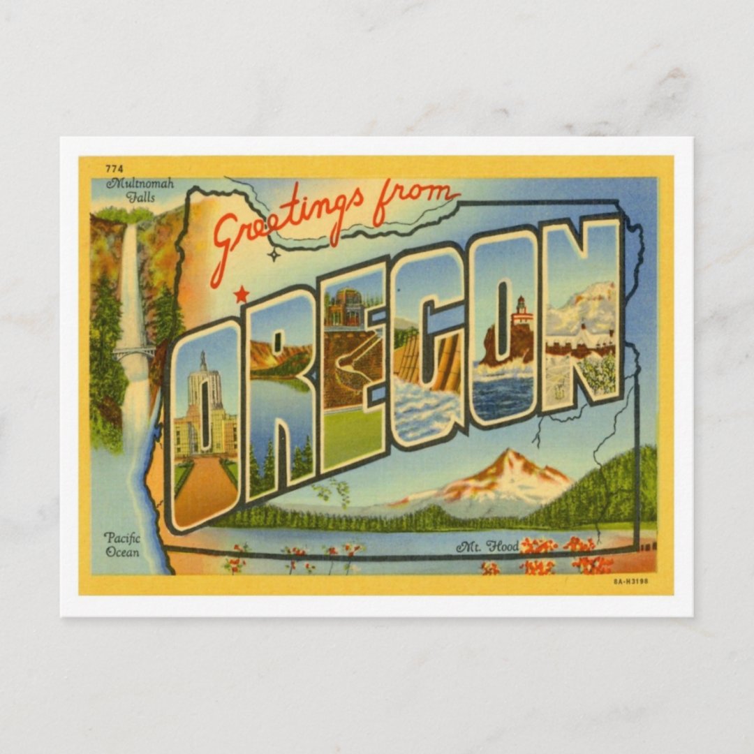 Oregon Greetings From US States Postcard | Zazzle