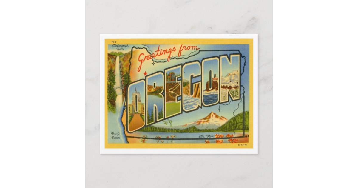 Oregon Greetings From US States Postcard | Zazzle