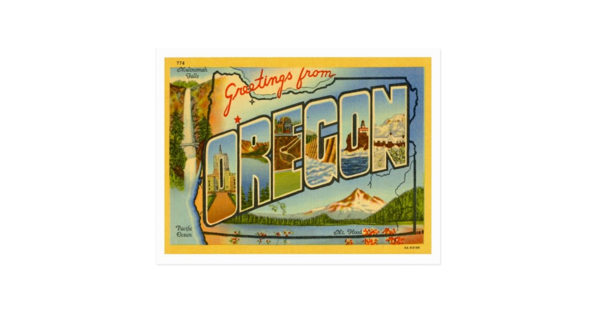 Oregon Greetings From US States Postcard | Zazzle.com